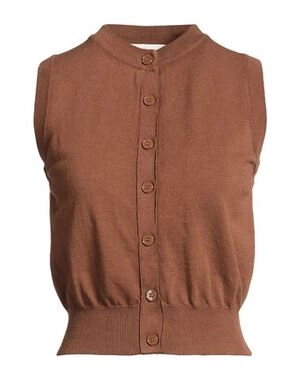 VICOLO Cotton Blend Cardigan - Brown