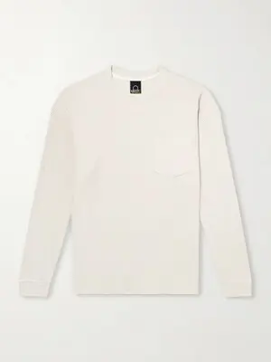 FRIZMWORKS Oversized Waffle-knit Cotton-blend T-shirt - Neutrals