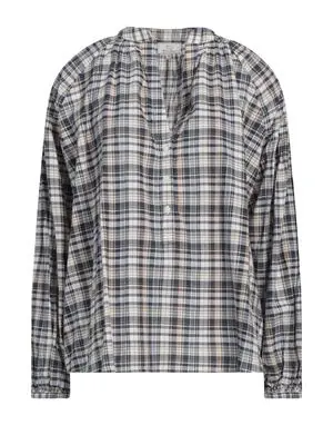 Woolrich Gauze Top With Tartan Pattern - Blue