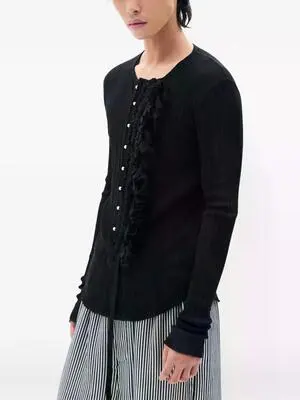 ANN DEMEULEMEESTER Maris Ruffled Long-sleeve Top