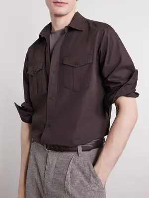 A.p.c. Warren Organic Cotton Shirt - Brown