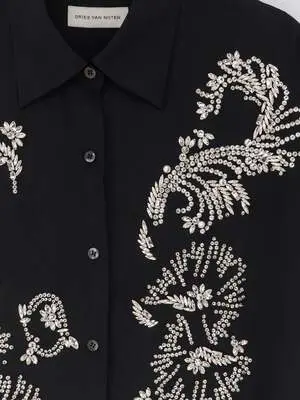 Dries Van Noten Casia Rhinestone Shirt - Black