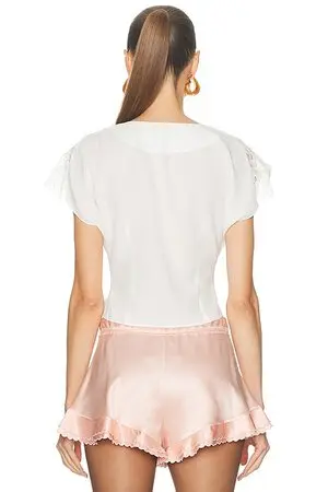 FLEUR DU MAL Georgette Flounce Top
