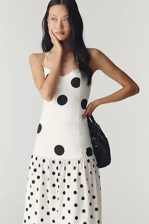 SWF Polka Dot Halter Maxi Dress