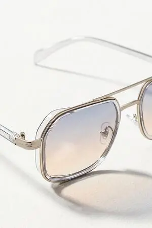 ELITE EYEWEAR Metal Aviator Sunglasses - Silver