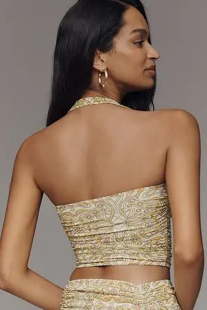 AFRM Aranya Mesh Halter Top - Sunlight Tile
