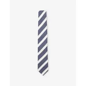 BOSS Striped Linen And Silk-Blend Tie
