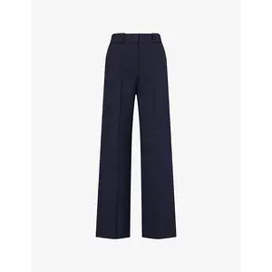 ME+EM Tailored-leg Cotton Trousers - Navy