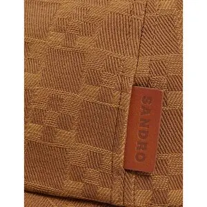 Sandro Grid-pattern Denim Cap - Camel