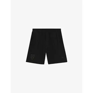 BOSS Striped Cotton Shorts With Crest Appliqu