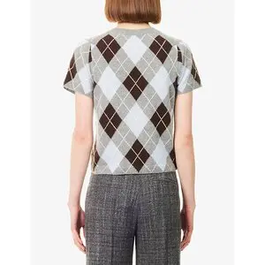 ME+EM Argyle-pattern Cashmere Top