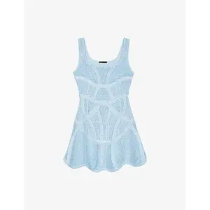 Maje Sleeveless Crochet Mini Dress