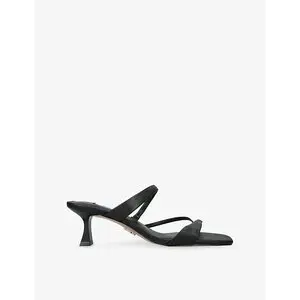 Steve Madden Ajay Heeled Leather Sandals - Black