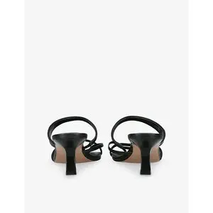 Steve Madden Ajay Heeled Leather Sandals - Black