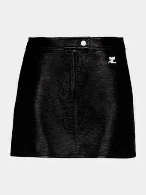 COURREGES Reedition Vinyl Mini Skirt - Black