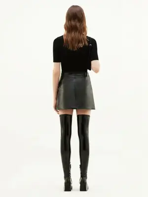COURREGES Reedition Vinyl Mini Skirt - Black