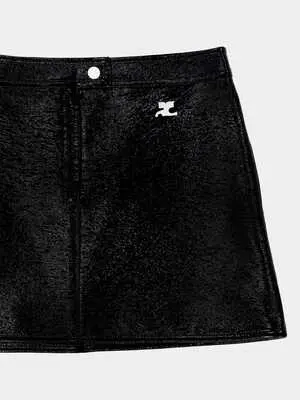 COURREGES Reedition Vinyl Mini Skirt - Black