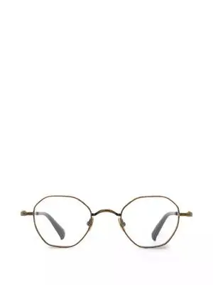 Yohji Yamamoto Geometric-frame Titanium Glasses - Brown