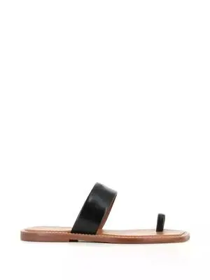 GIUSEPPE ZANOTTI Toe-strap Flat Sandals - Black