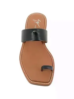 GIUSEPPE ZANOTTI Toe-strap Flat Sandals - Black