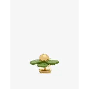 Loewe Flower Brass And Leather Pin - Green