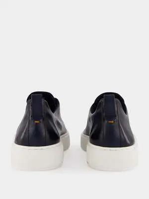 Santoni Calf Leather Slip-on Sneakers - Blue