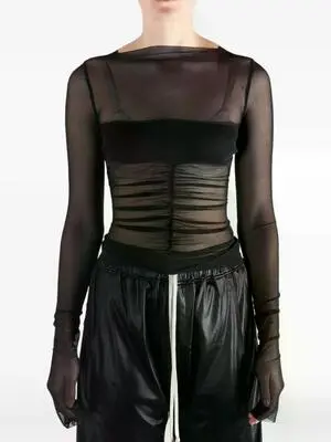 Rick Owens Temple Long-sleeved Bandeau Top - Black