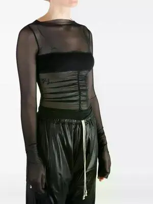 Rick Owens Temple Long-sleeved Bandeau Top - Black