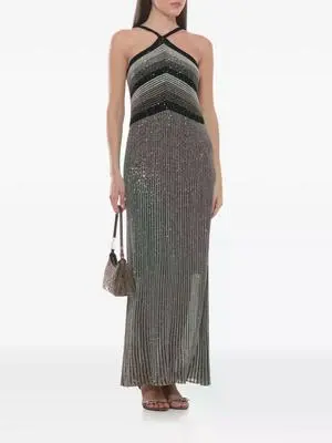D.exterior Striped Midi Dress