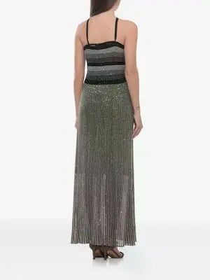 D.exterior Striped Midi Dress