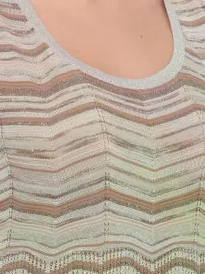 D.exterior Sleeveless Zigzag Midi Dress - Neutrals