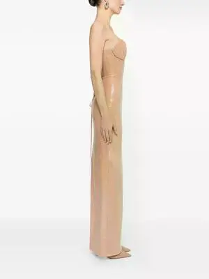 NISSA Sequin Embellished Fitted Maxi Dress