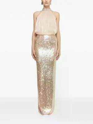 NISSA Bow Detail Sequin Maxi Dress