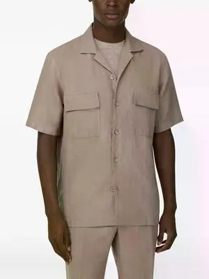 Boggi Milano Linen Camp Overshirt - Neutrals