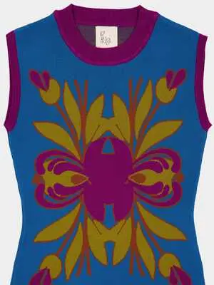 PAULA Tina Mykonos Jacquard Tank Top With Fringe
