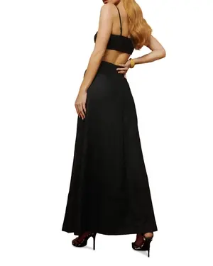 REFORMATION Andi Linen Maxi Skirt - Black