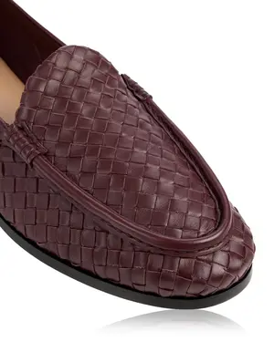 Bottega Veneta Intrecciato Lenzio Loafers - Bordeaux