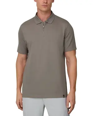 Boggi Milano High Performance Pique Polo Shirt With S-cafe Yarn - Mud