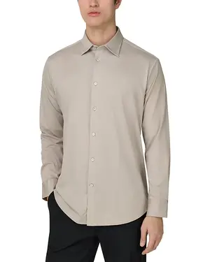 Boggi Milano Regular Fit Cotton And Silk Polo Shirt - Sand