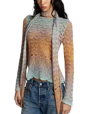 Anna Sui Ombre Space Dye Scarf - Sunset