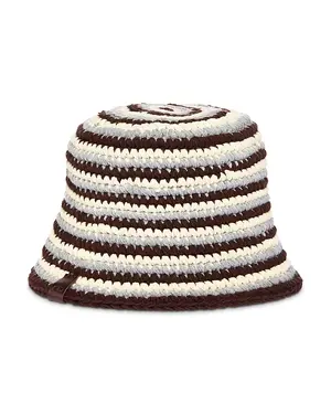 Rag & Bone Lou Stripe Knit Hat - Brown/blue