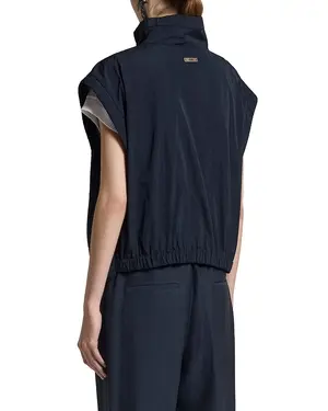 Peserico High Neck Zip-up Vest - Ink