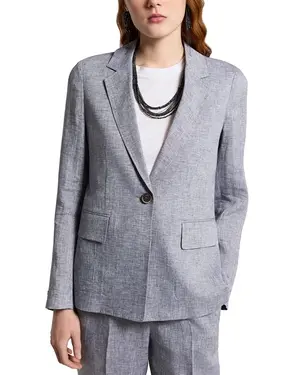 Peserico Single Breasted Linen Blazer