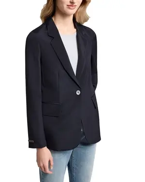 Peserico Single-breasted Crepe De Chine Blazer - Ink