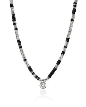 John Hardy Sterling Diamond Solitaire Pendant Necklace - Silver