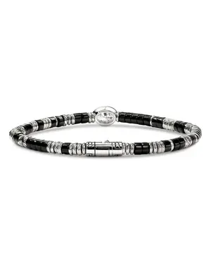John Hardy Sterling Diamond And Onyx Bracelet - Silver
