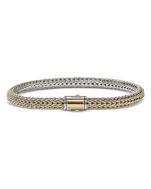 John Hardy 14k Yellow Bonded Gold And Sterling Reversible Bracelet - Silver