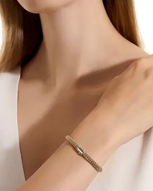 John Hardy 14k Yellow Bonded Gold And Sterling Reversible Bracelet