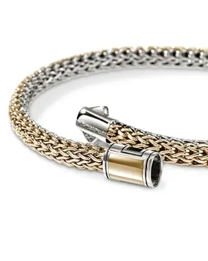 John Hardy 14k Yellow Bonded Gold And Sterling Reversible Bracelet