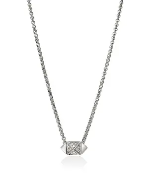 John Hardy Sterling Icon Diamond Pyramid Pendant Necklace - Silver